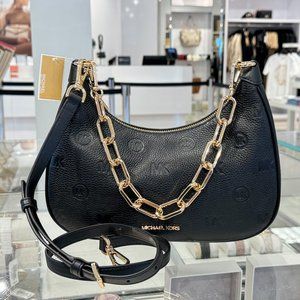 Bags | Michael Kors Cora Large Shoulder Chain Crossbody Bag Mk Embossed ...